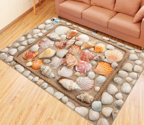 3D Beach Rope Conch Shell ZHUA1068 Game Non Slip Rug Mat Photo Carpet ...