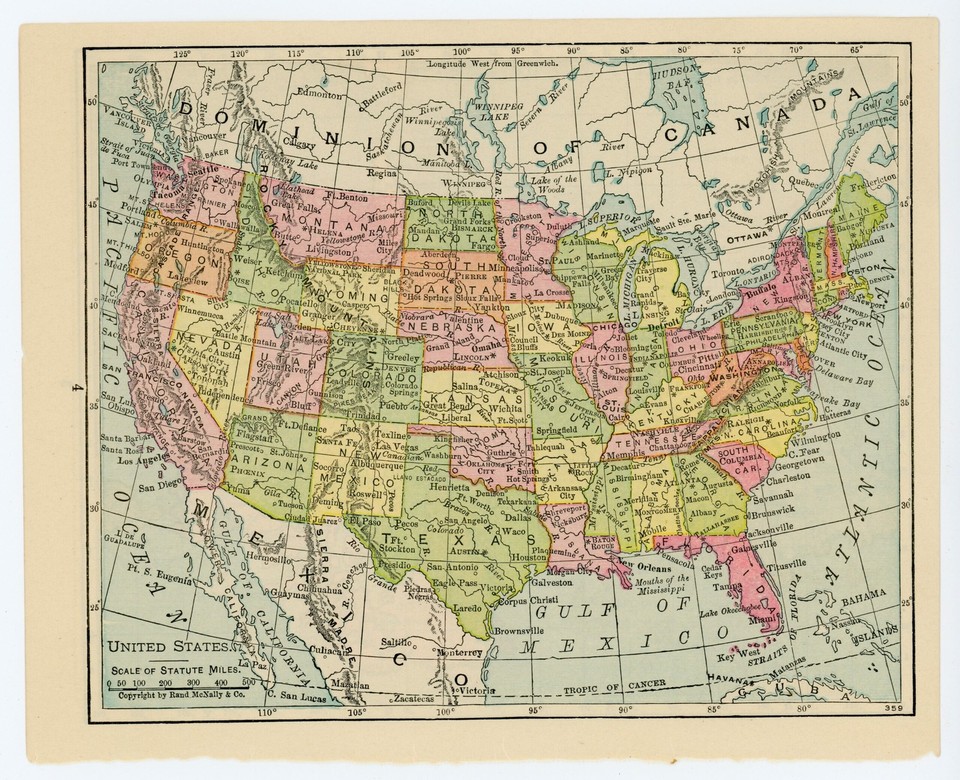 1931 Vintage Atlas Map Pages - World map on one side and United States ...