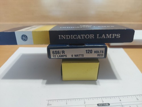 11 ge indicator lamps 6S6/r 6watts 120v red. new in box . free shipping ...