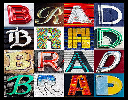 BRAD Name Poster featuring photos of actual sign letters | eBay