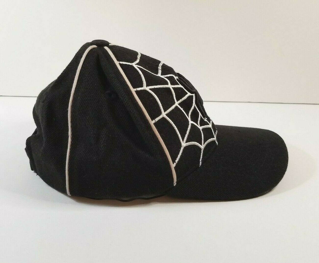 Spider Baseball Cap Hat Black White Web Hook & Loop Adjustable ...