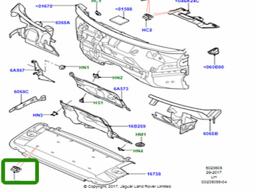 GENUINE LAND ROVER HOOD INSULATOR CLIP SET EVOQUE SPORT DISCOVERY SPORT ...