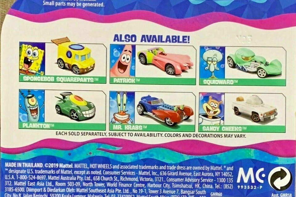 Hot Wheels Die-cast Metal Sponge Bob Squarepants Sandy Cheeks Character ...