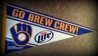 2014 MILWAUKEE BREWERS MILLER LITE GO BREW CREW PENNANT 18 X 36 INCHES ...