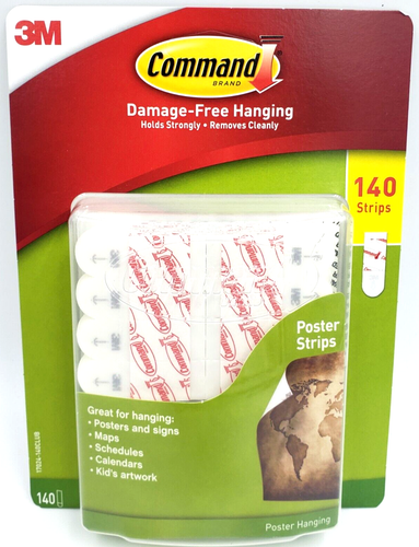 COMMAND POSTER STRIPS DAMAGE FREE HANGING VALUE PACK 140 STRIPS! | eBay