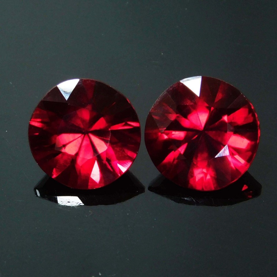 16 Ct Natural Ruby ROUND Shape CERTIFIED RED Loose Gemstone PAIR | eBay