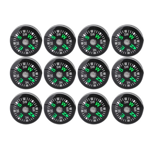 20mm 12pcs Mini Pocket Oil Filled Compass For Hiking Camping Outdoor FF ...