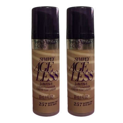 2 Pack Covergirl + Olay Simply Ageless 3-in-1 Liquid Foundation 257 ...