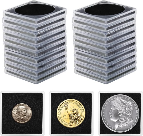 Coin Snap Holders, 20 Pcs Silver Dollar Clear Black | eBay