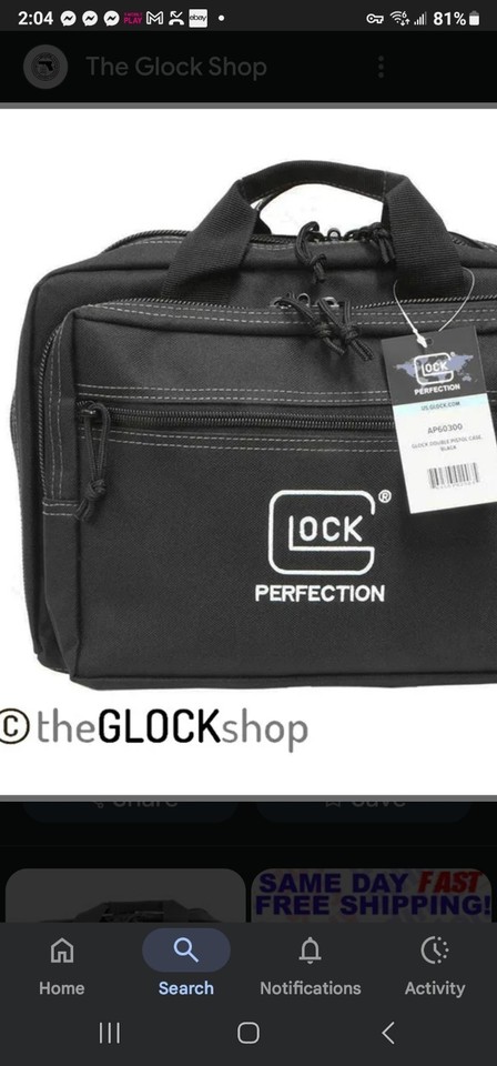 Glock Range Bag For 2 Pistols Oem. Brand New Tested Bag. Very Nice ...