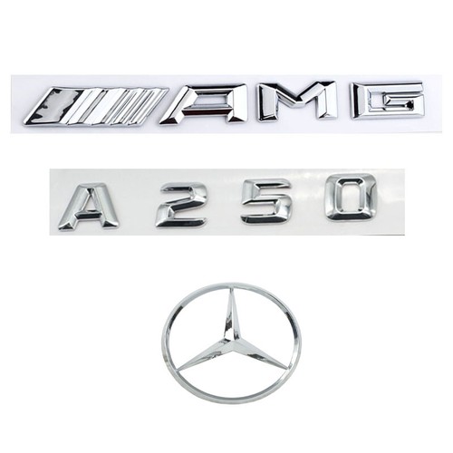 AMG & A250 & Star Car Rear Trunk Stickers Set For Mercedes Benz A Class ...