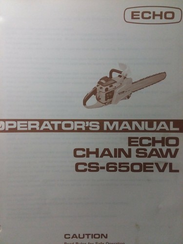 ECHO Kioritz CS-650EVL Gasoline 2-Cycle Chain Saw Owner & Parts Manual Chainsaw | eBay
