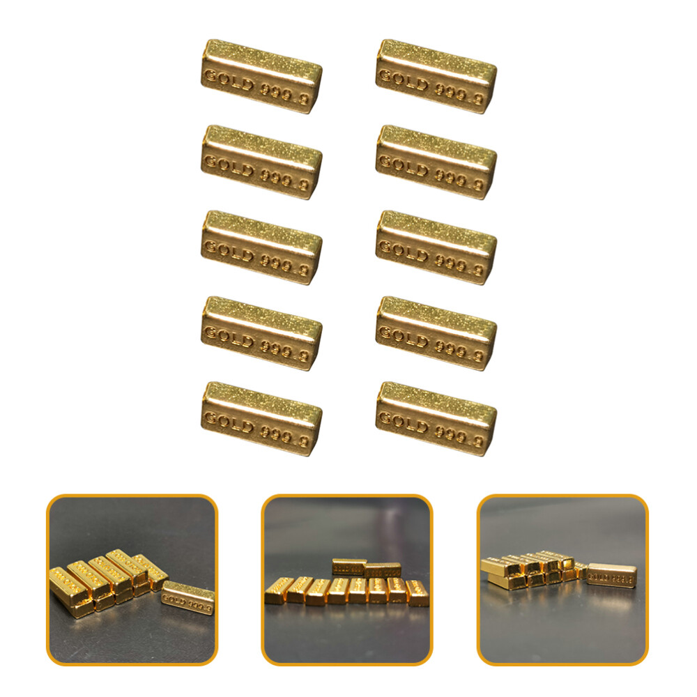 10PCS Mini Brick Bullion Prop Gold Bar Prop Kids Pretend Play Toy ...