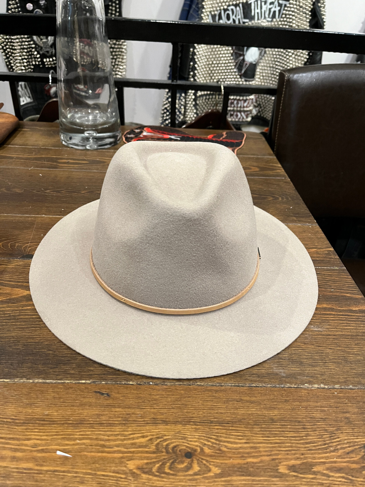 Brixton Men's Wesley Green Teardrop Crown Medium Brim Fedora Hat Size ...