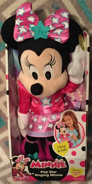 Disney Pop Star Singing Minnie Mouse Plush Stuffed Animal Toy Lights up ...