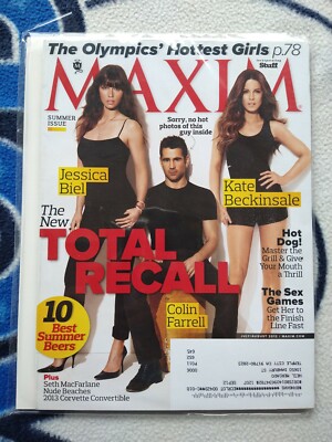 MAXIM Magazine JESSICA BIEL COLIN FARRELL KATE BECKINSALE July/August ...
