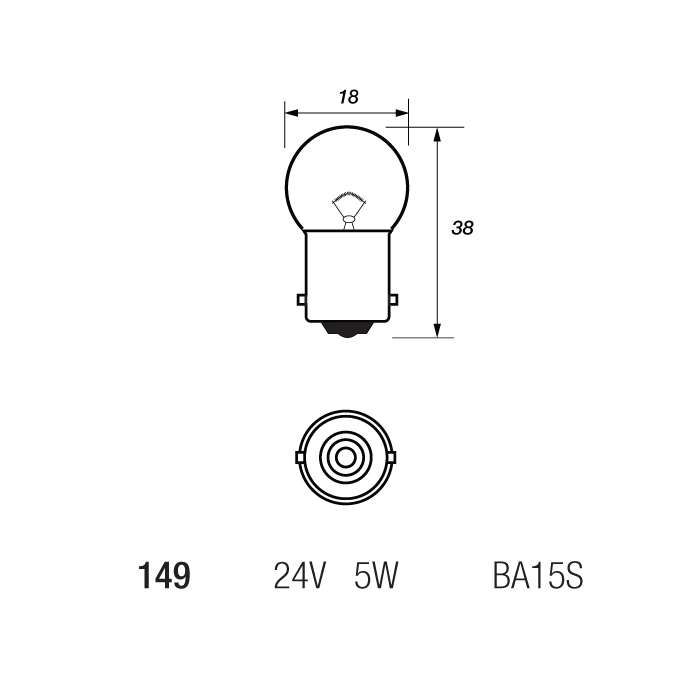 10 x Eurolec 149 R5W 24v 5w BA15S Commercial Truck Lorry Bayonet Bulb ...