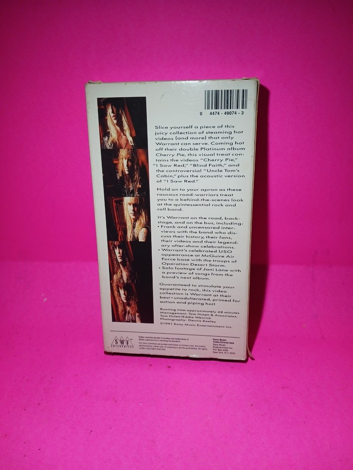 Warrant ‎– Cherry Pie - Quality You Can Taste (1991) VHS - Rare Out of Print! | eBay