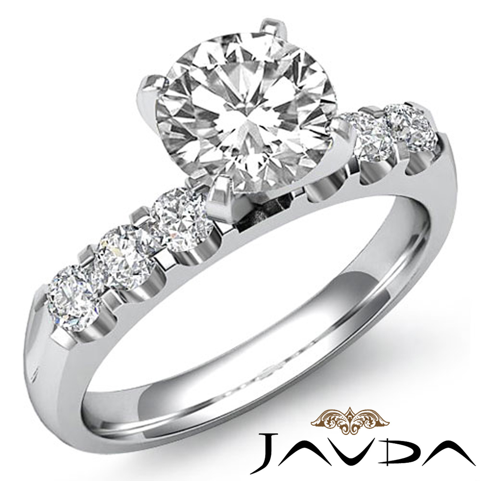 Round U Cut Prong Diamond Engagement GIA Certified H Color SI1 Clarity ...