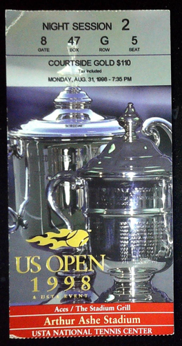 US Open Night Session #2 Ticket Arthur Ashe Stadium Concourse Agassi 8 ...