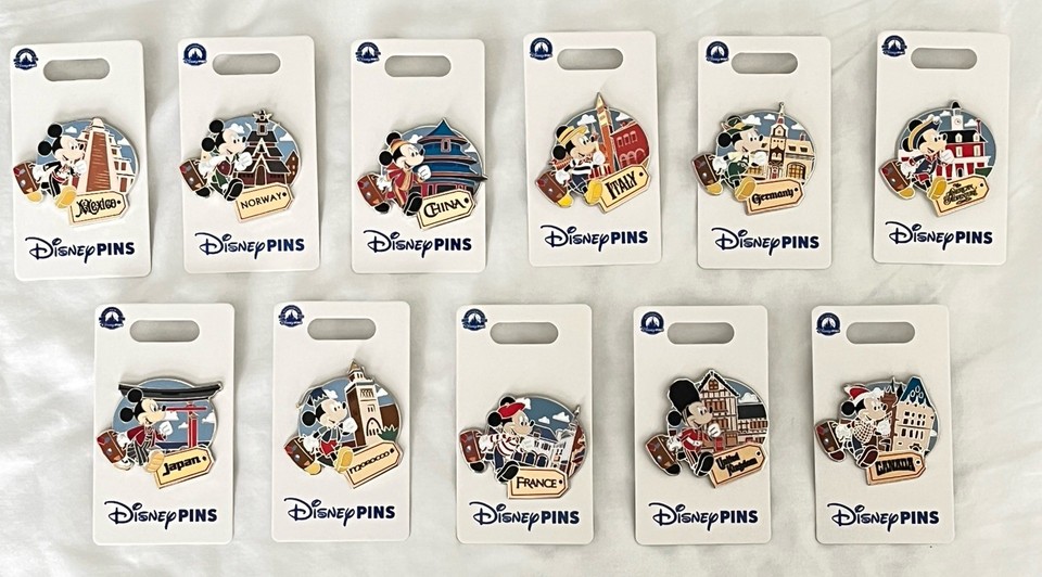 Disney EPCOT World Showcase ALL 11 Countries Mickey Mouse Pin Set BRAND ...