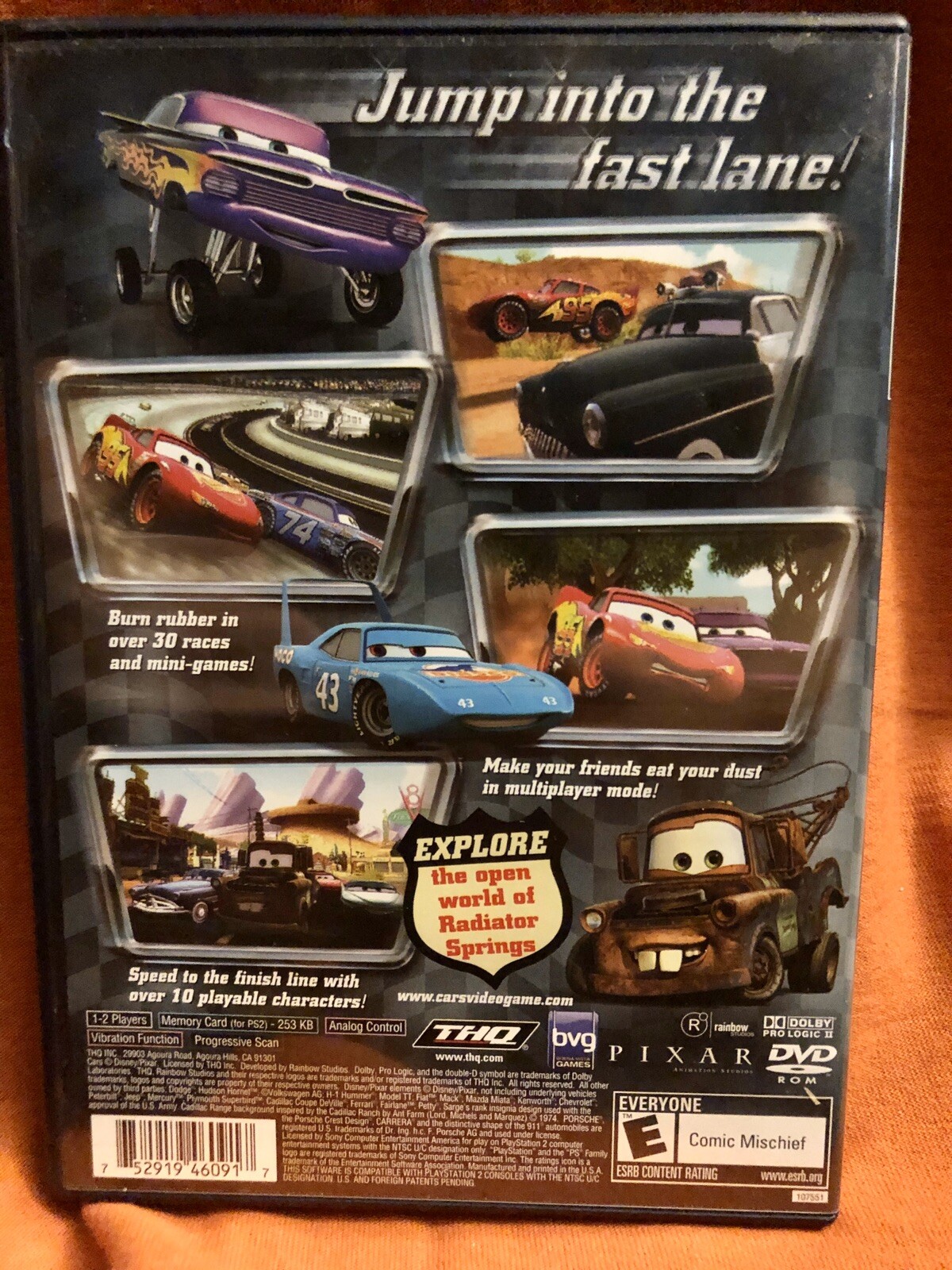 “DISNEY PIXAR CARS” PS2 video game, case & manual (Sony PlayStation 2 ...