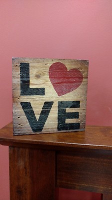 New!! Cute Wooden standing rustic LOVE motto | eBay