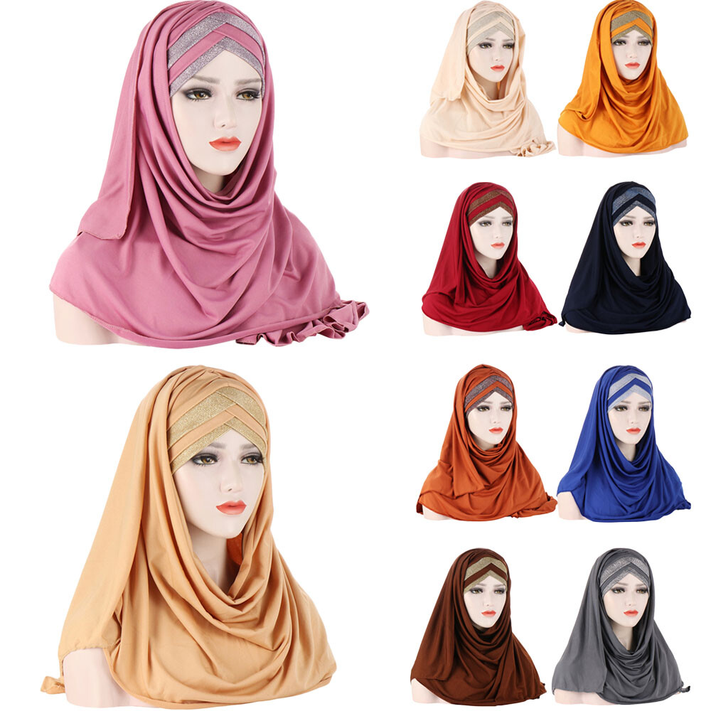 Women Hijab Amira Scarf Shawl Ramadan Instant Turban Wrap Muslim ...