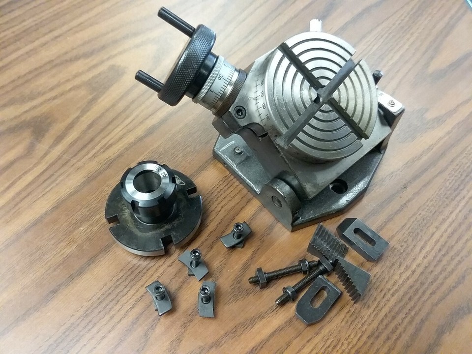 4" PRECISION TILTING ROTARY TABLE w. ER25 collet chuck adapter #TTSK ...