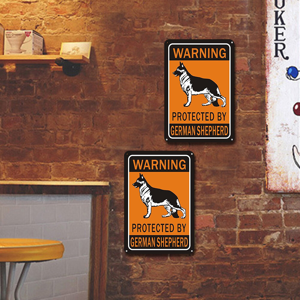2Pcs Warning Sign Vintage Metal Plate Rectangular Iron Painting Kit ...