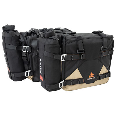 Tusk Pilot Pannier Bags Black/Tan Motorcycle Adventure Enduro ...