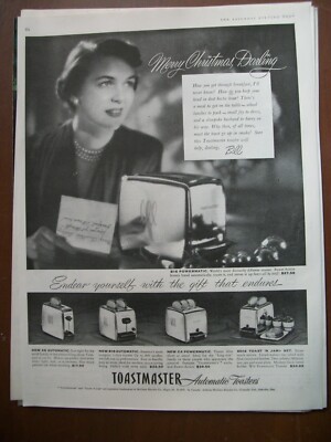 1955 VTG Orig Magazine Ad Kitchen Appliance TOASTMASTER Toaster Merry ...