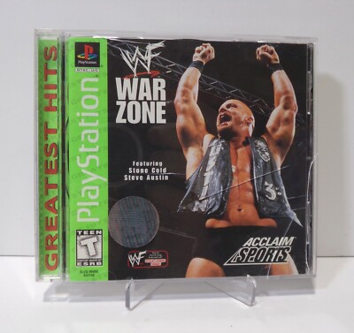 WWF War Zone Feat Stone Cold Steve Austin Green Label PS1 1999 ...