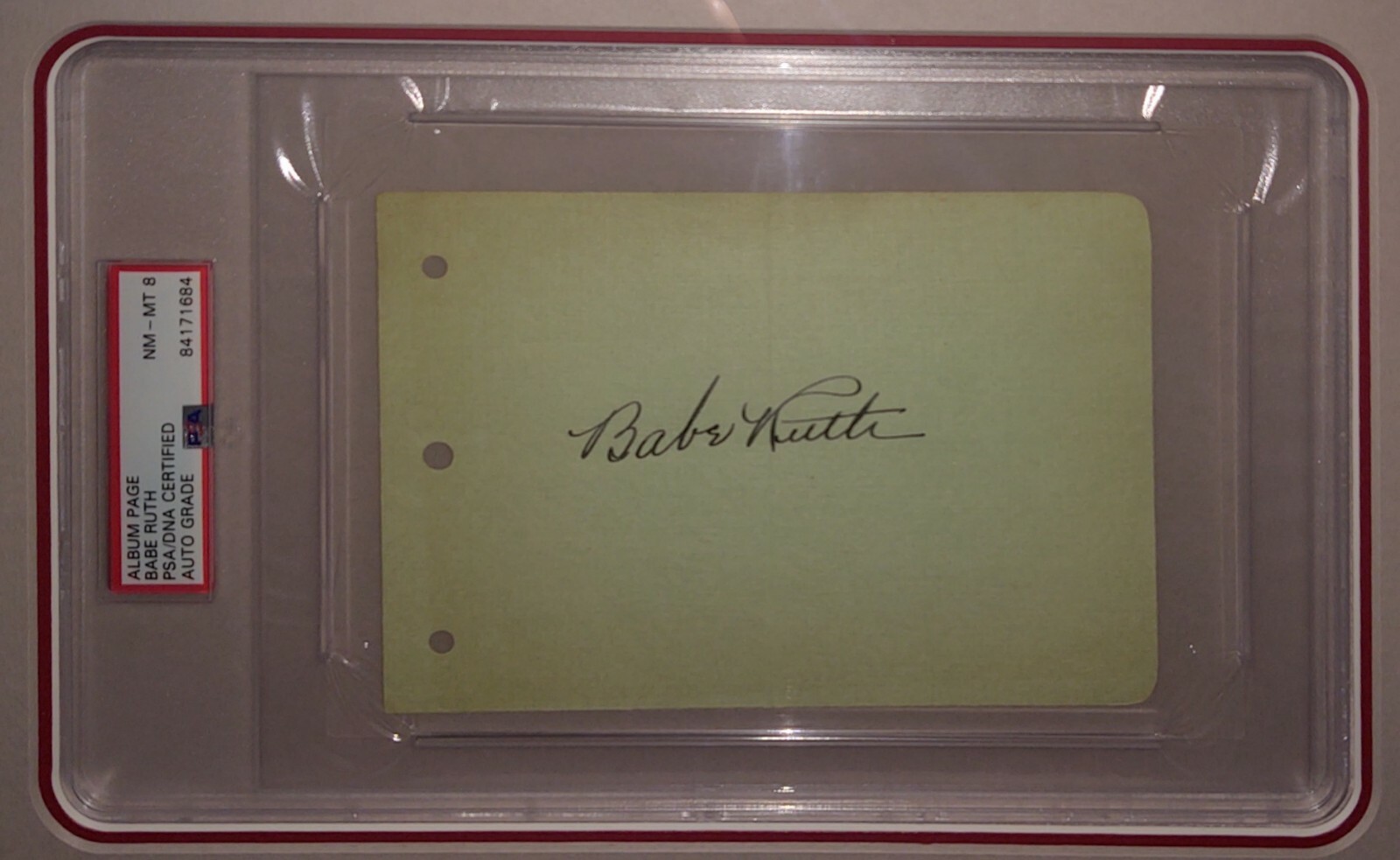 Babe Ruth Auto Presentation PSA 8 JSA Double LOA Red Sox Signed ...