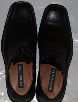 Men's Black Leather Jeffrey Tyler Dress Shoes Size 12 | eBay