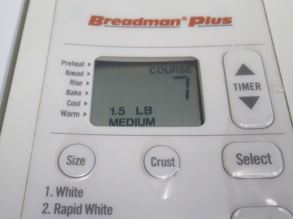 BREADMAN PLUS 1-2 LB. DIG. BREAD MAKER WHITE TR700C, BREAD MACHINE ...
