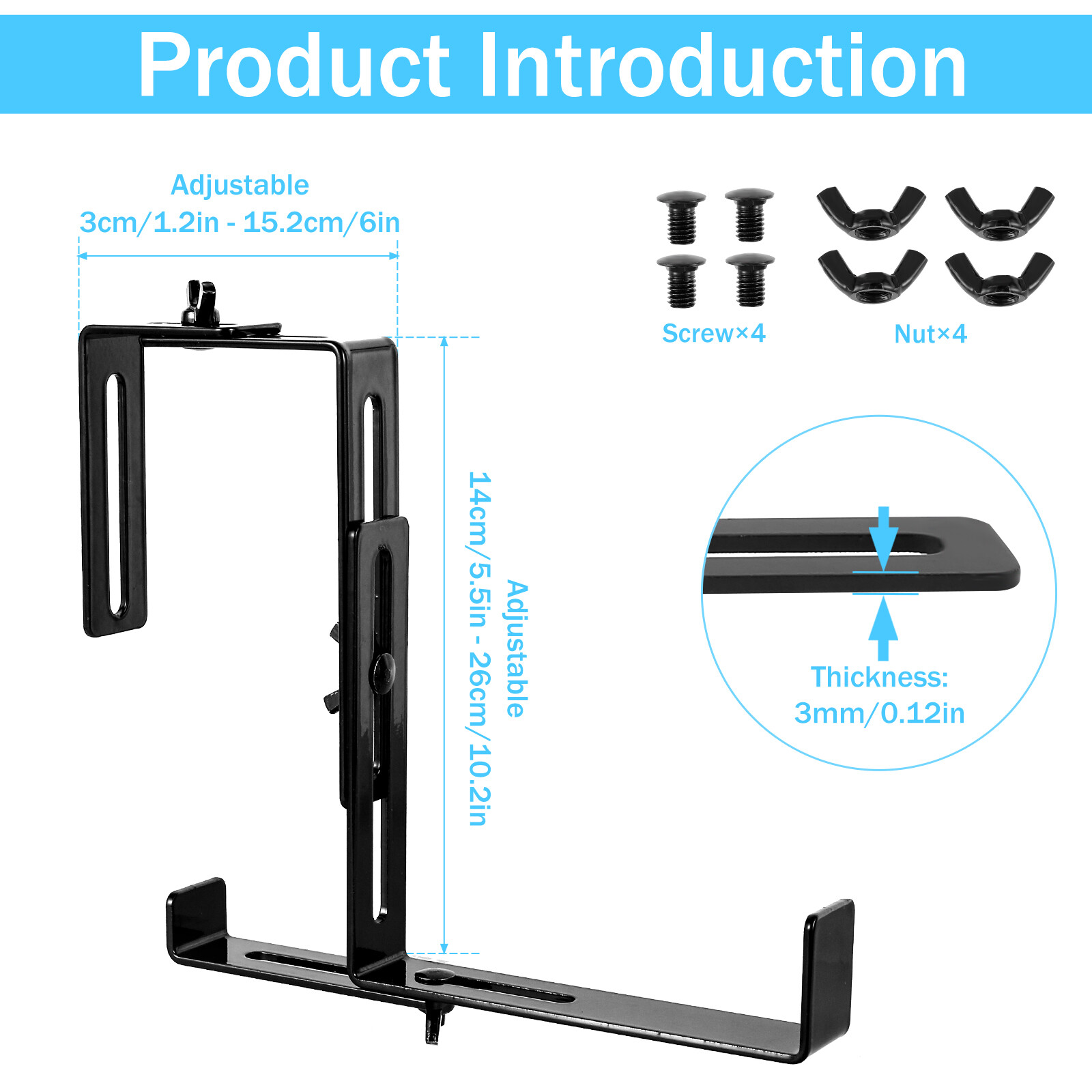 2Pcs Planter Box Bracket Flower Box Holder Carbon Steel Window Boxes ...