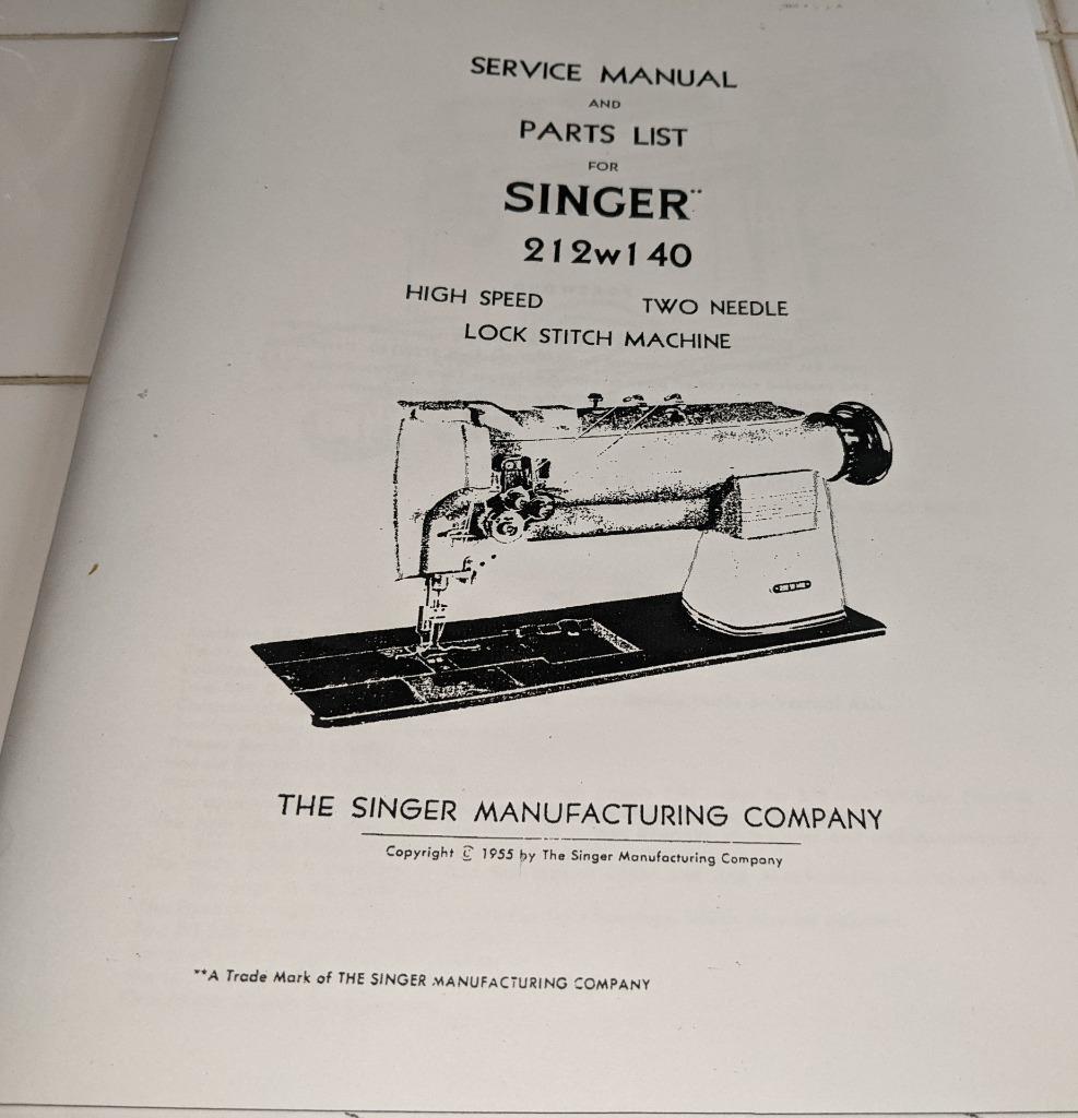 Singer 212W140 Sewing Machine Service and Parts Manual | eBay