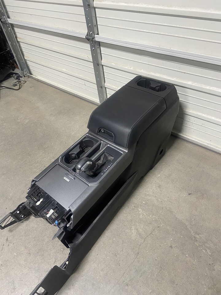 FORD F150 F250 F350 BLACK CENTER CONSOLE 2015 2016 2017 2018 2019 2020 ...