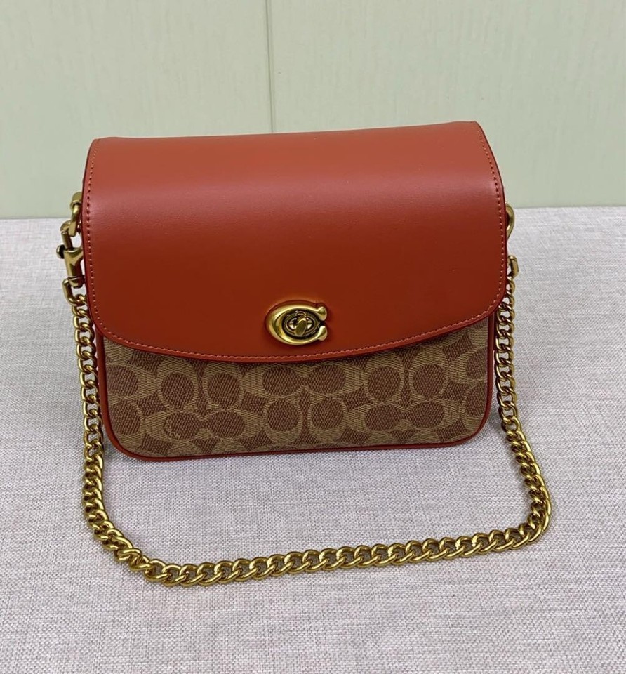COACH Cassie Crossbody Bag 19 Signature Canvas CV436 Tan Last Outlet ...