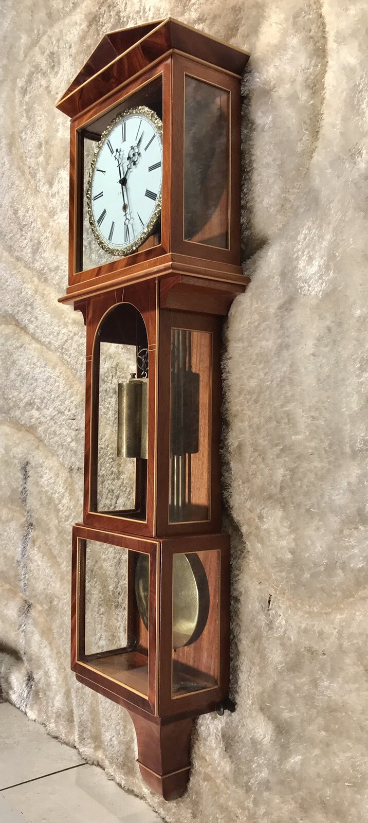 45 Days Germany Vienna,LATERNDLUHR ,Clock,1 double Brass Weights Driven ...