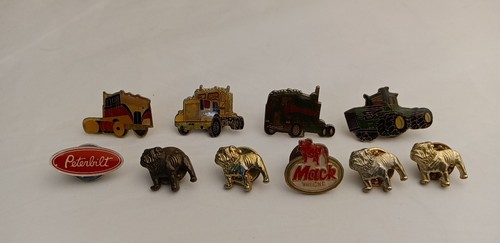 Lot (10) vtg 70s 80s Enamel Resin Pins Pinbacks Truck Trucking Mack ...