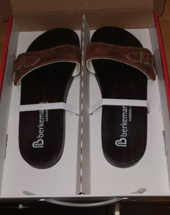 Berkemann Original B100 Wooden Sandals / Slides Lthr Strap Brown UK 7 ...