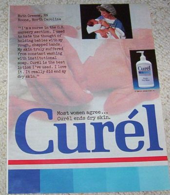 1987 ad page - Curel newborn baby Nurse Greene Boone NC vintgae print ...