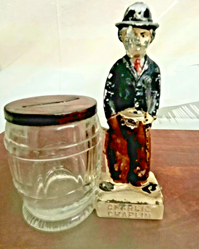 VTG Charlie Chaplin Still Bank "Charlie Chaplin with Ash Barrel" Early ...