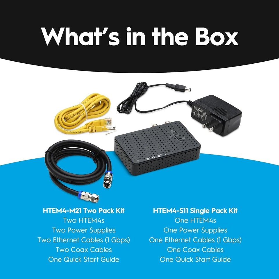 Hitron Bonded MoCA 2.5 Adapter (2-Pack) | 1 Gbps Ethernet, 2.5 Gbps ...