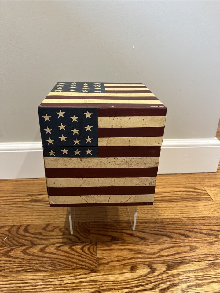 Warren Kimble FLAG Nesting Stacked Boxes (5) 4th Of July Primitive ...