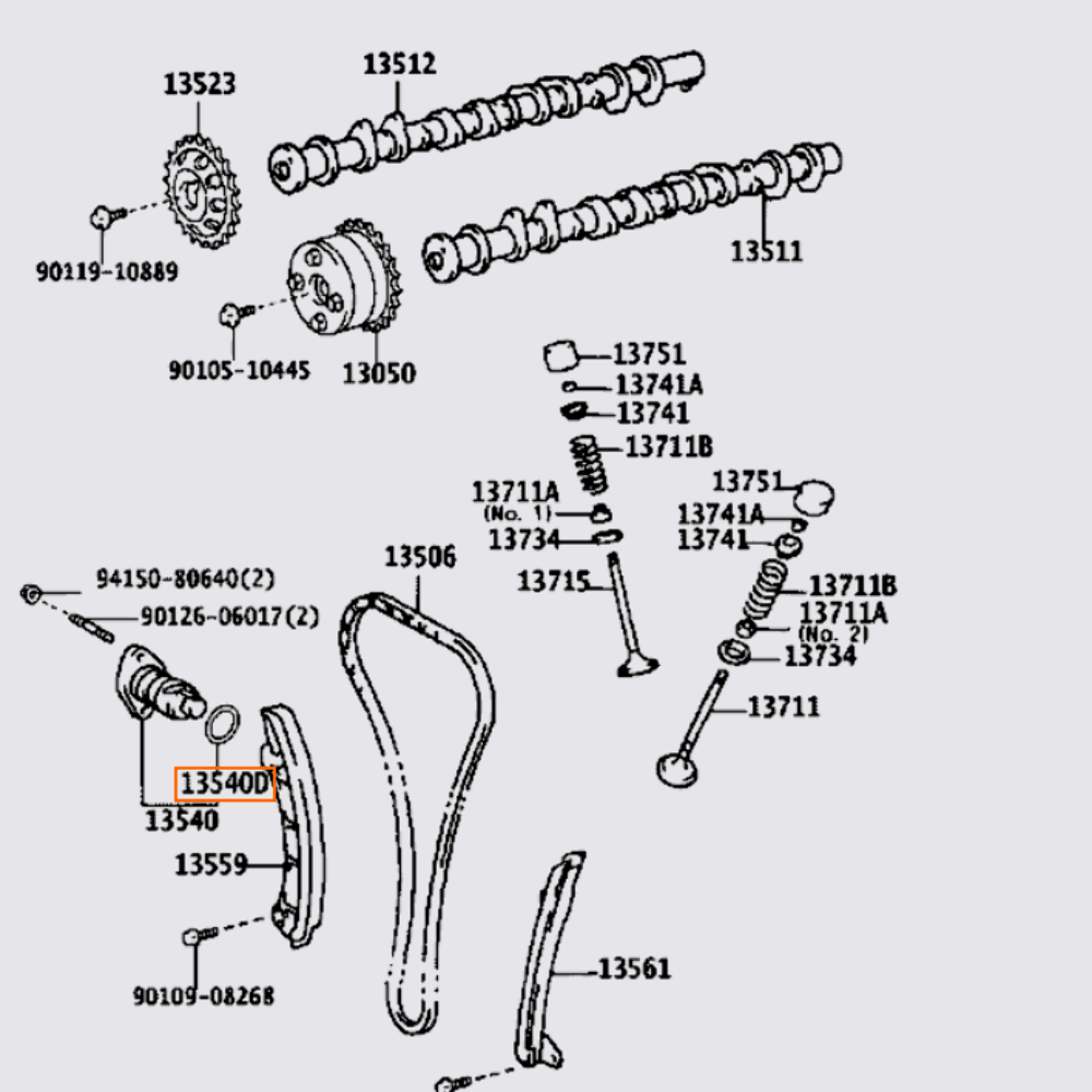 GENUINE TOYOTA CELICA COROLLA 1ZZ 2ZZ 3ZZ CHAIN TENSIONER O-RING OEM ...