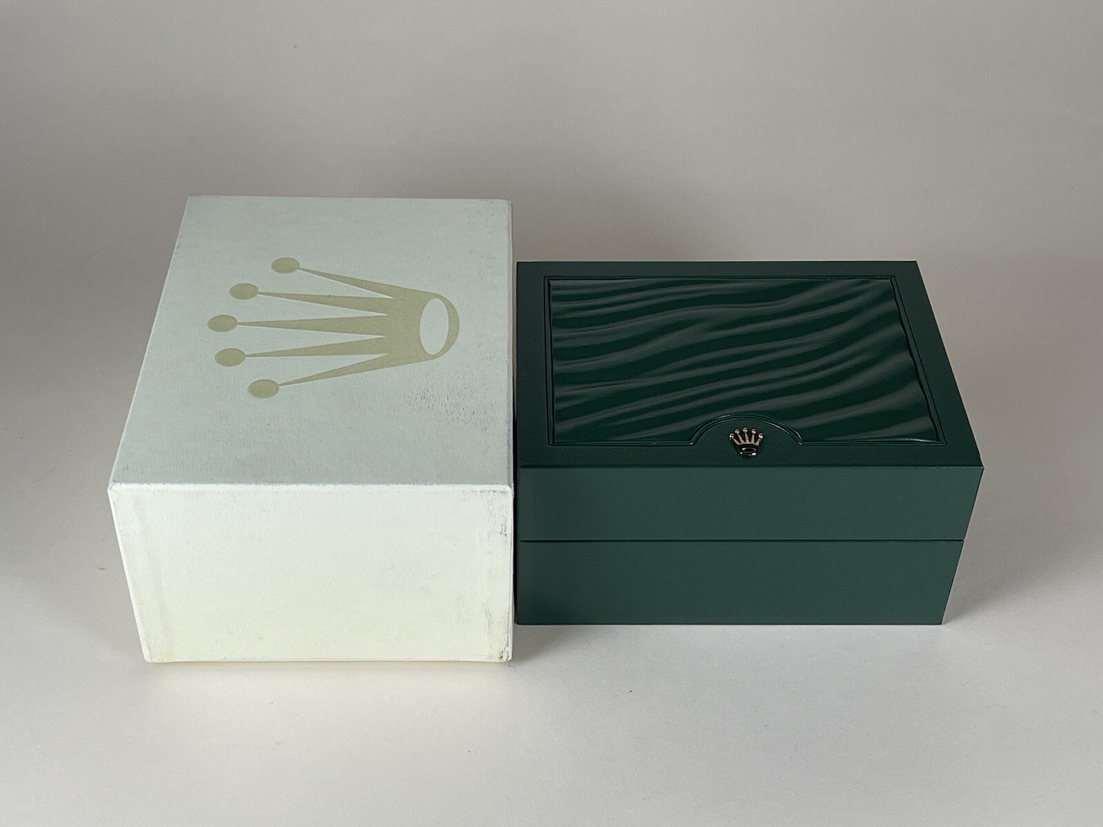 100% Authentic Rolex Medium Green Wooden Inner + Outer Box Case 39137. ...