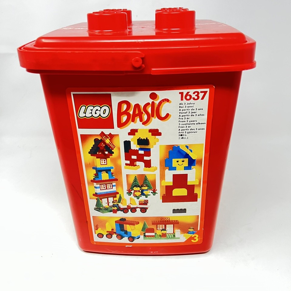 Lego Basic Red Plastic Storage Bucket 1637 Over 2 lbs Legos Not ...